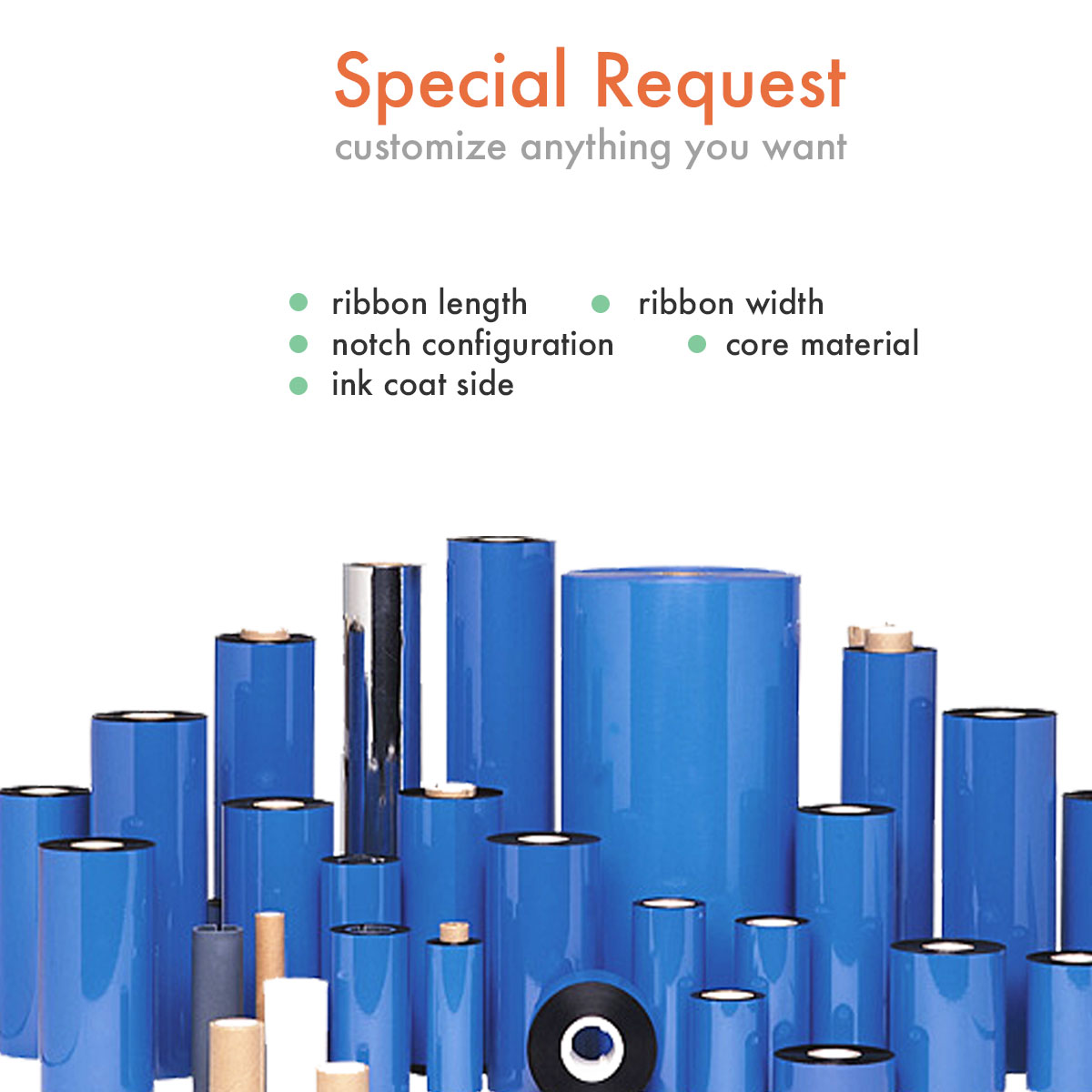 4.33" x 1476' (110 mm x 450 m) Premium Resin Enhanced Wax Thermal ...