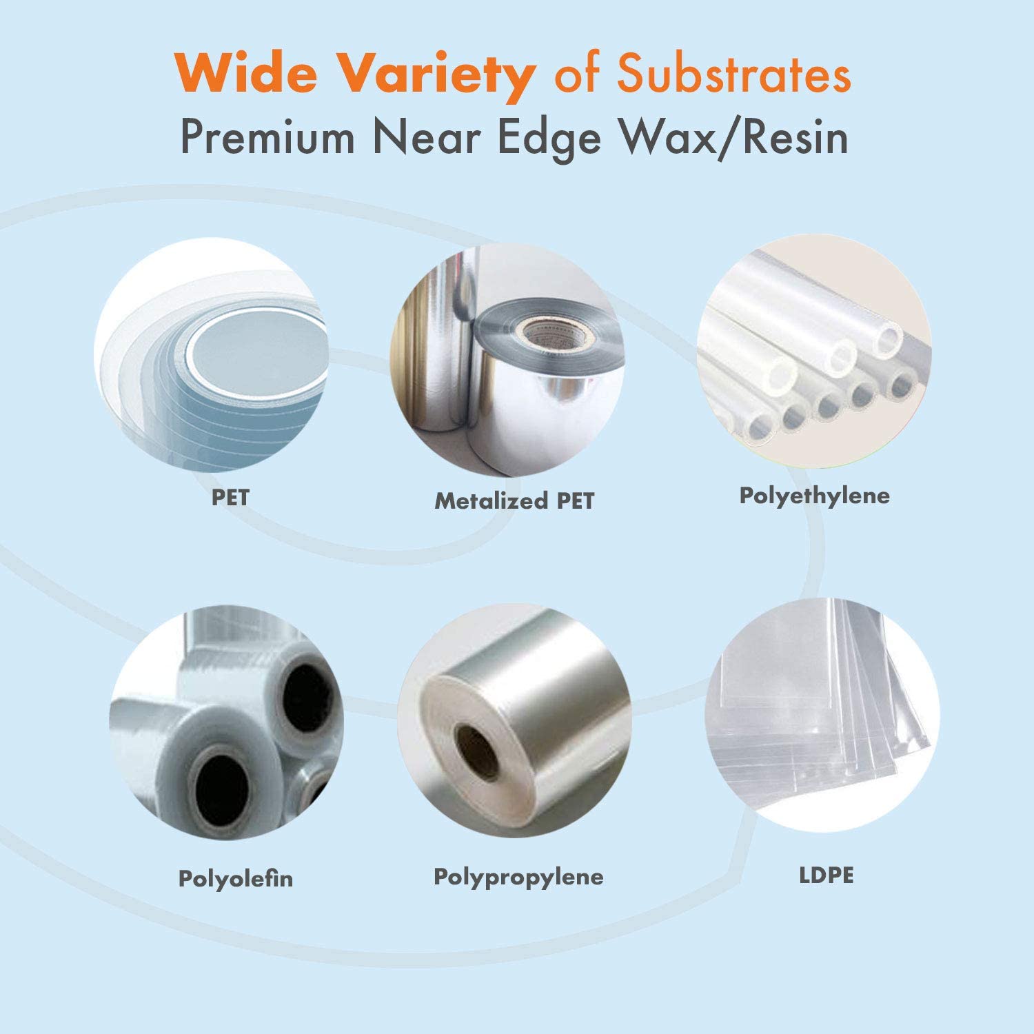 24 Rolls 1.18" x 1968' (30 mm x 600 m) Near Edge Wax /Resin Thermal ...