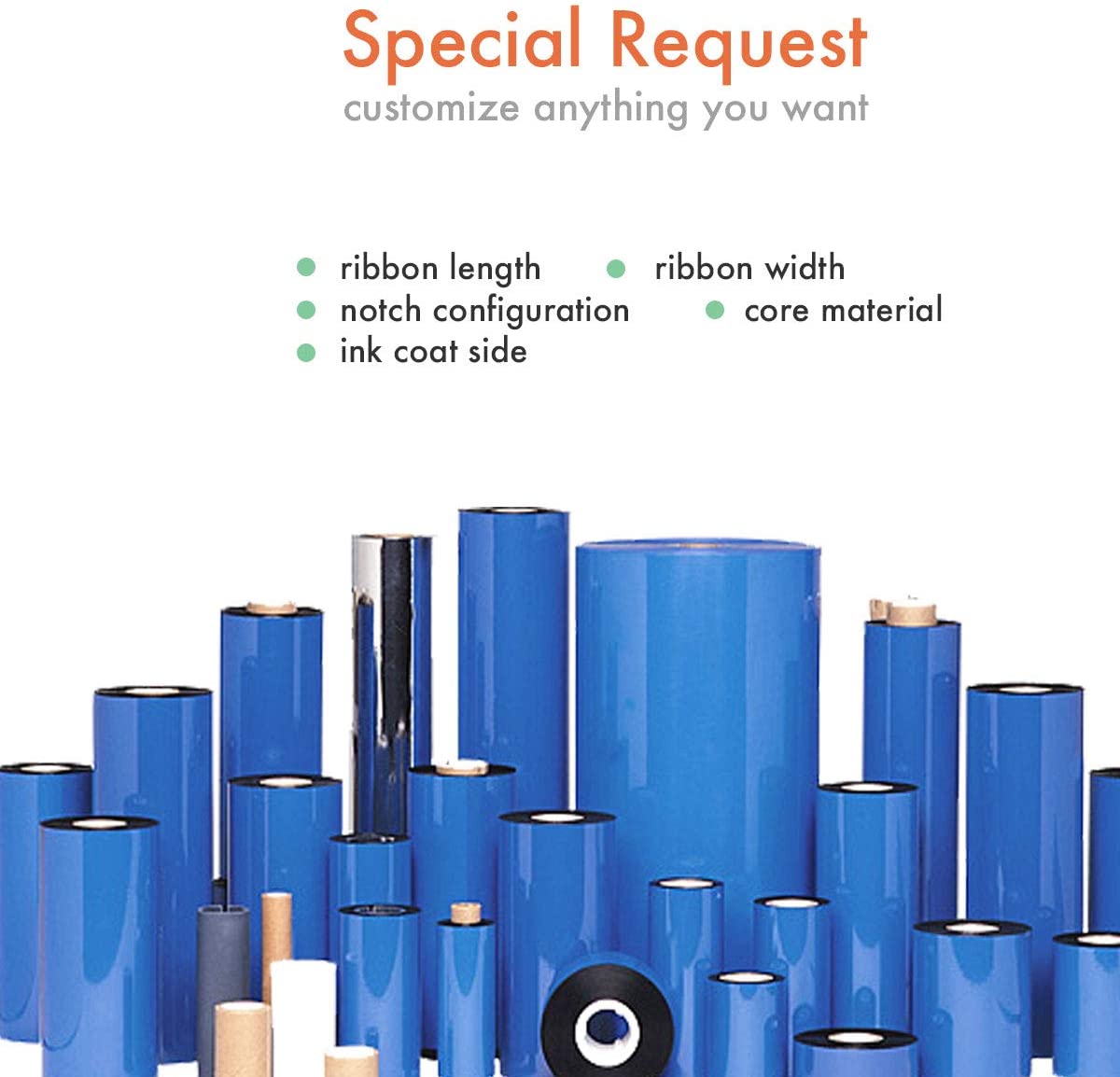 24 Rolls 2.16" x 1968' (55 mm x 600 m) Near Edge Wax /Resin Thermal ...