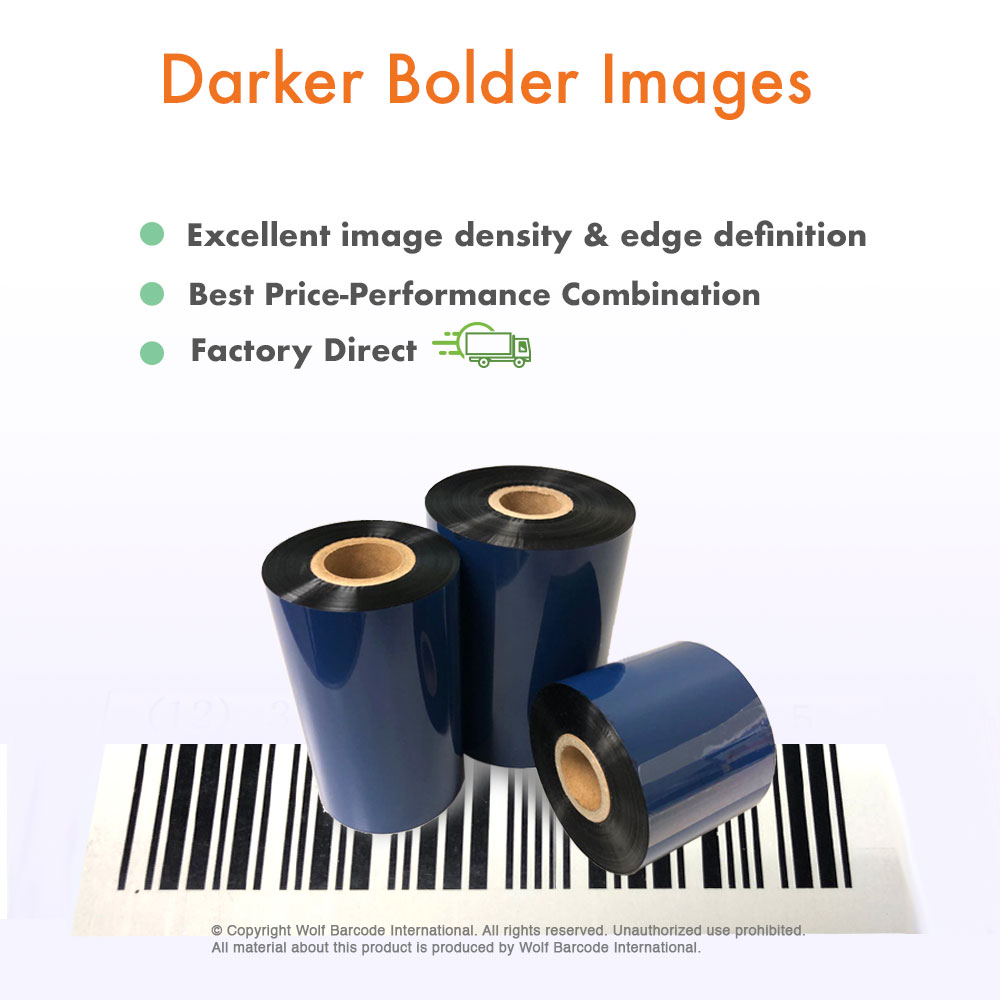 4.33" x 1476' (110 mm x 450 m) Premium Resin Enhanced Wax Thermal ...