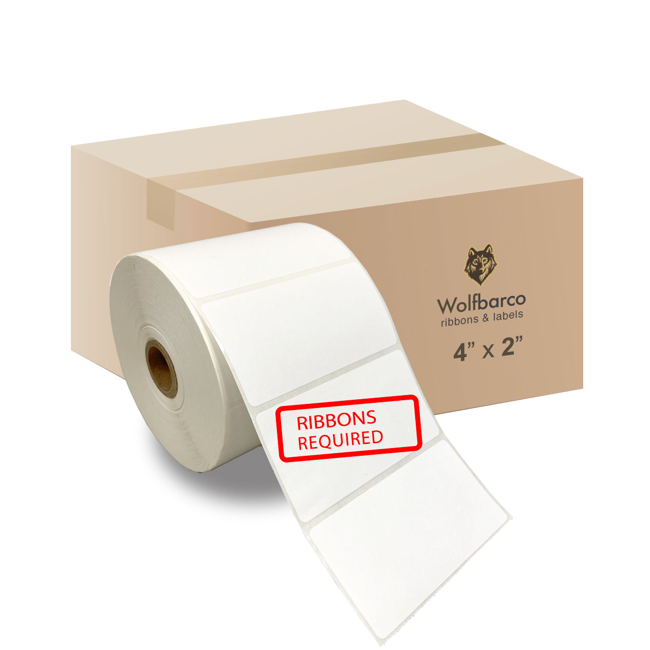 Thermal Transfer Paper Label/Industrial Grade 4" x 2" White, with ...