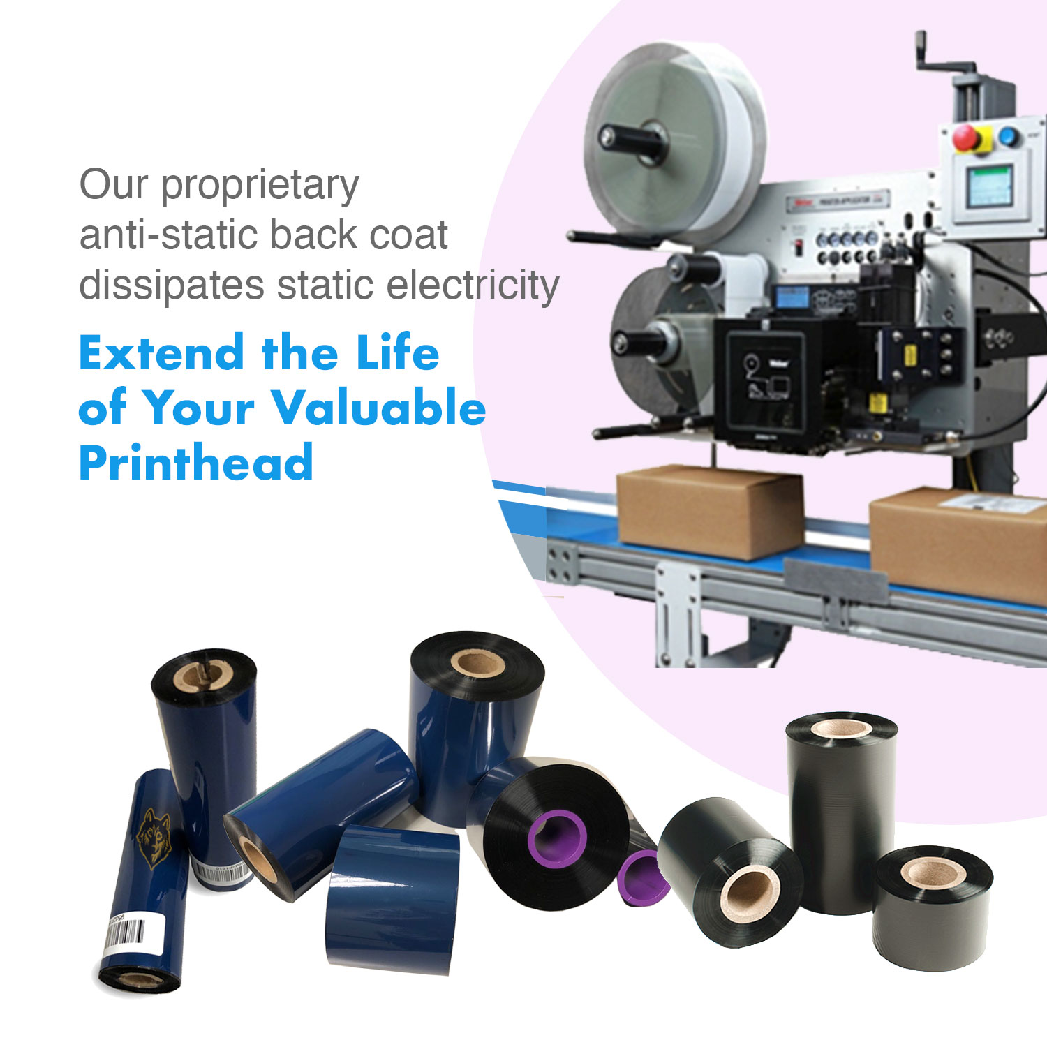 36 Rolls 4.33" x 243' (110 mm x 74 m) Premium Resin Enhanced Wax ...