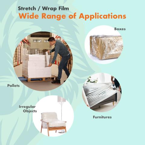 18 inch x 1500 feet Stretch Film/Wrap 80 Gauge (20 Micron) Heavy Duty ...